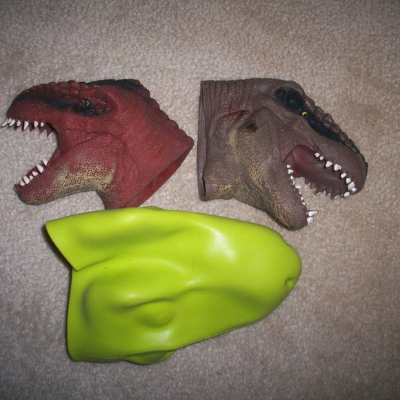 Source Unknown | Toys | Soft Rubber Hand Puppets 3pc Realistic Trex ...